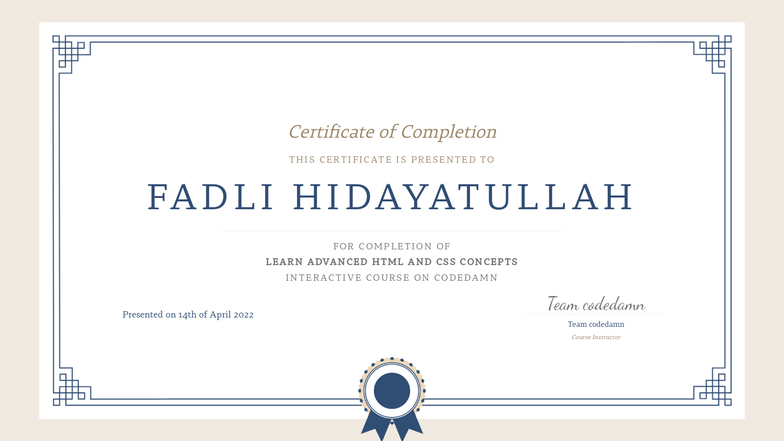 Fadli Hidayatullah S Certification For Learn Advanced Html And Css Concepts [updated 2023