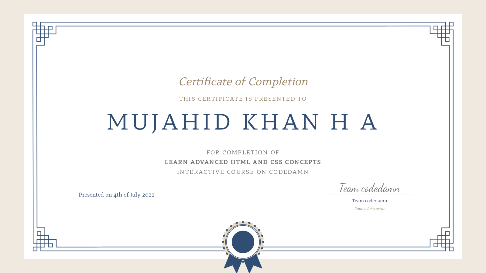 Mujahid Khan H A S Certification For Learn Advanced Html And Css Concepts [updated 2024