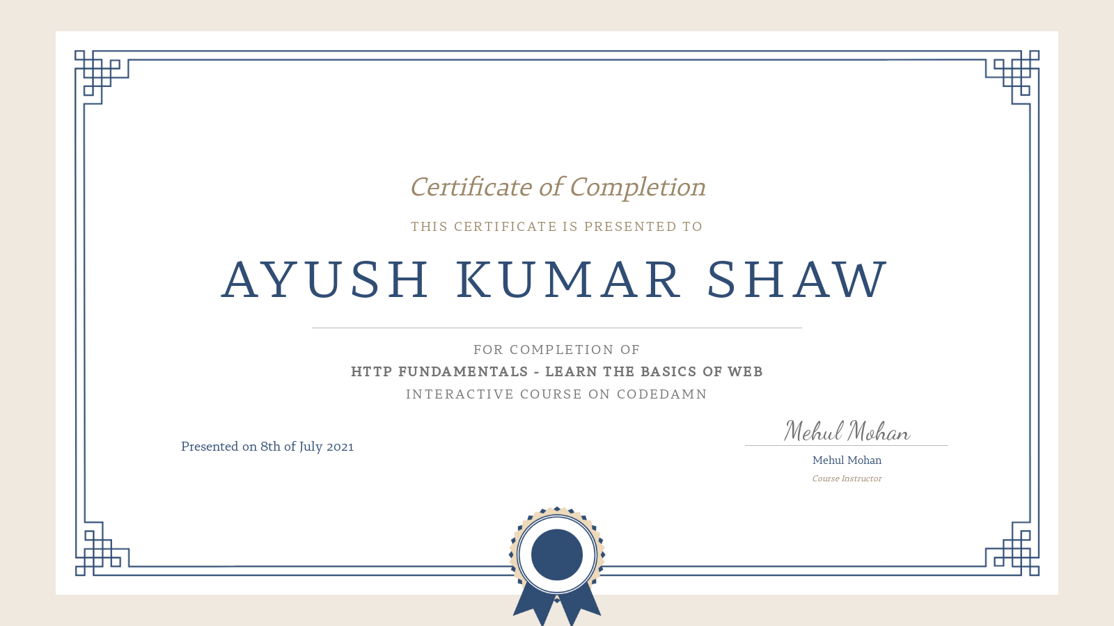 Ayush Kumar Shaw S Certification For Learn The Basics Of Web Internet Fundamentals Codedamn